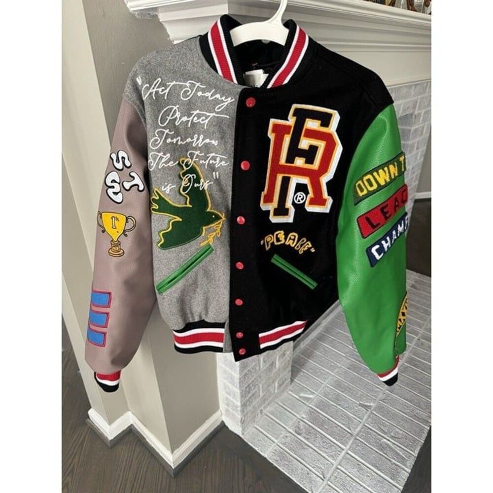First Row Varsity‎ Jacket Mens Wool Bright Future Str… - Gem